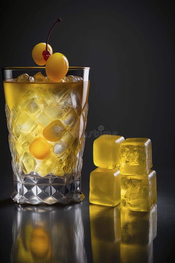 Illustration, Vodka Cocktail with Fruit and Ice,generative Ai Stock ...