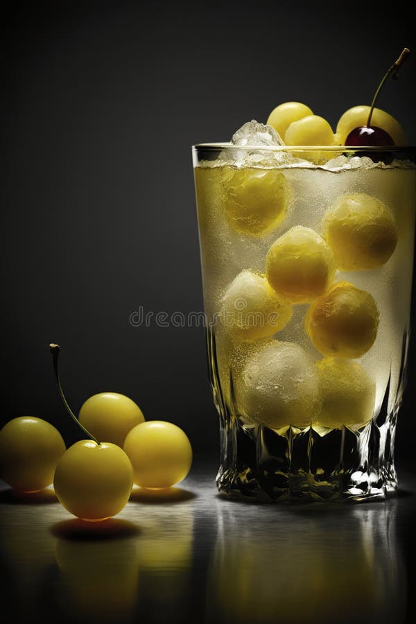 Illustration, Vodka Cocktail with Fruit and Ice,generative Ai Stock ...