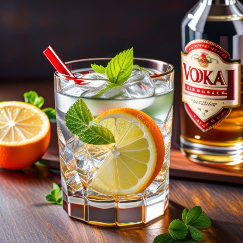 Illustration of Vodka on the Menu of a Restaurant or Store. Stock Photo ...