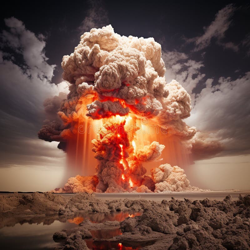 Illustration of Volcanic Eruption Mega Mushroom Cloud 5d4 Shooting ...