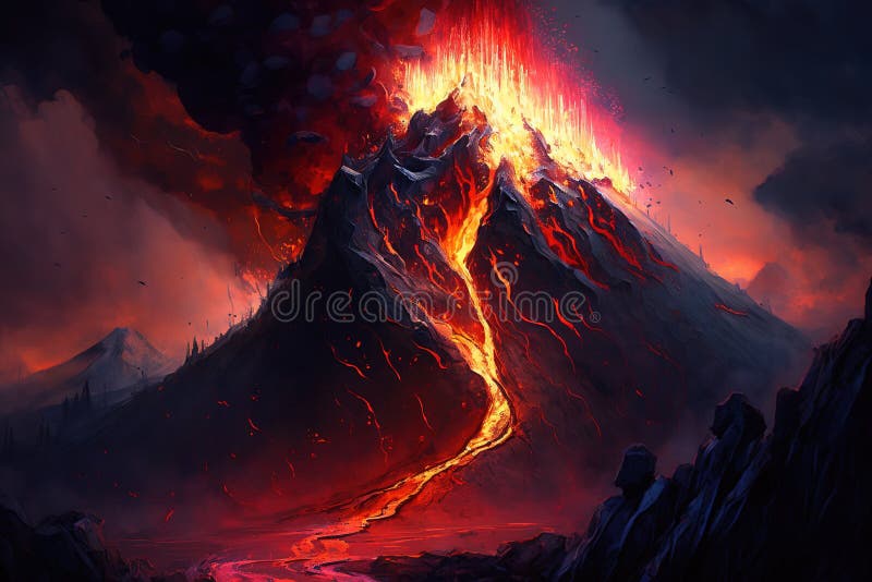 Illustration of Volcano Explosion Stock Illustration - Illustration of ...