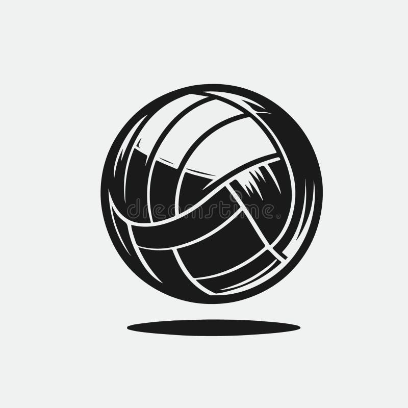 Illustration of a Volleyball in a Stylized, Monochromatic Design Stock ...