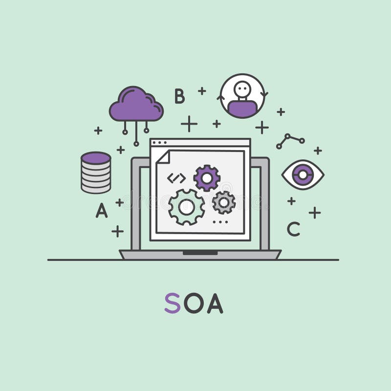 Illustration Von SOA Service Oriented Architecture Stock Abbildung ... Illustration Von SOA Service Oriented Architecture Stock Abbildung ...