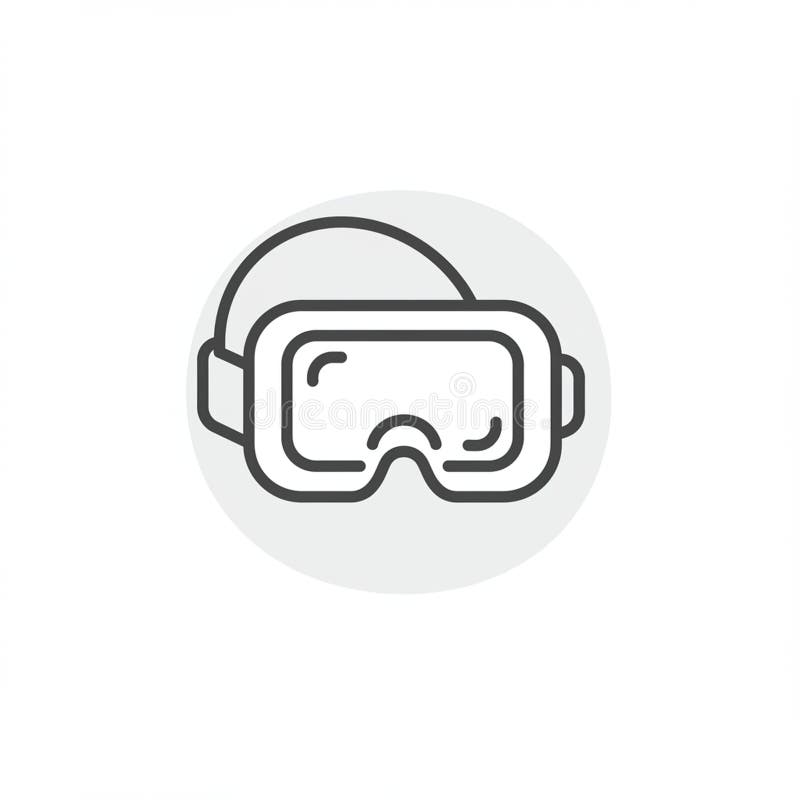 Illustration of VR Goggles Featuring a Minimalist Design with Outlined ...