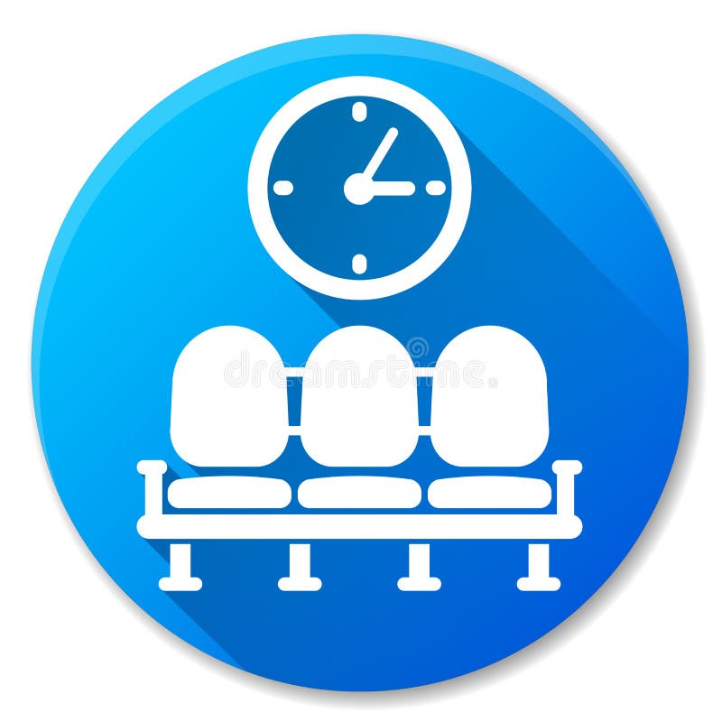Waiting Area Blue Circle Icon Stock Vector - Illustration of room ...