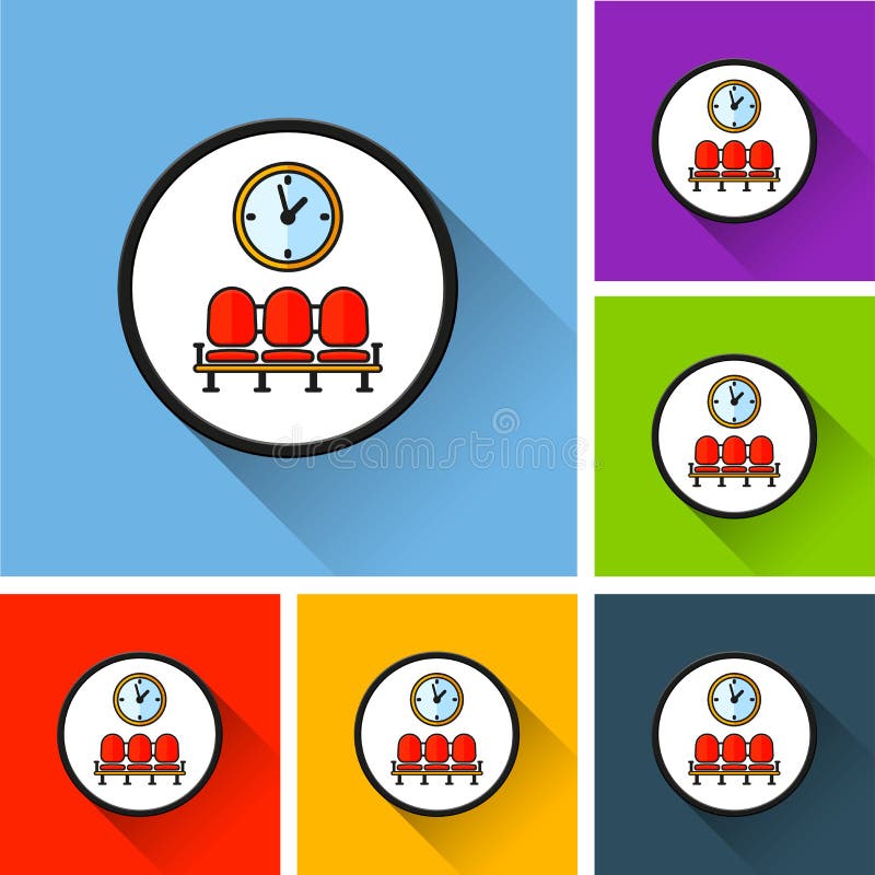 Waiting Area Blue Circle Icon Stock Vector - Illustration of room ...