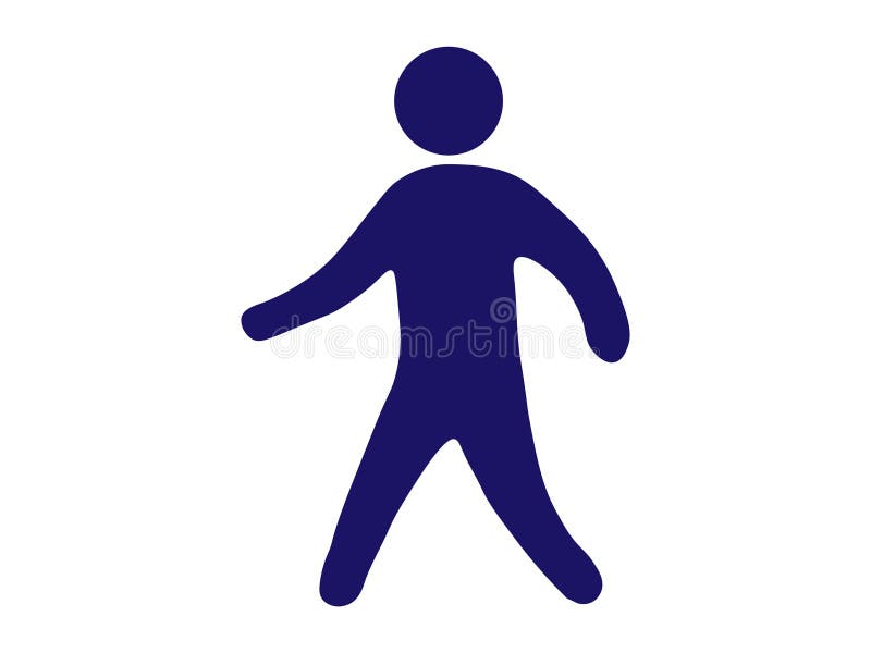 Illustration of Walking Person Icon (pedestrian Silhouette) Stock ...