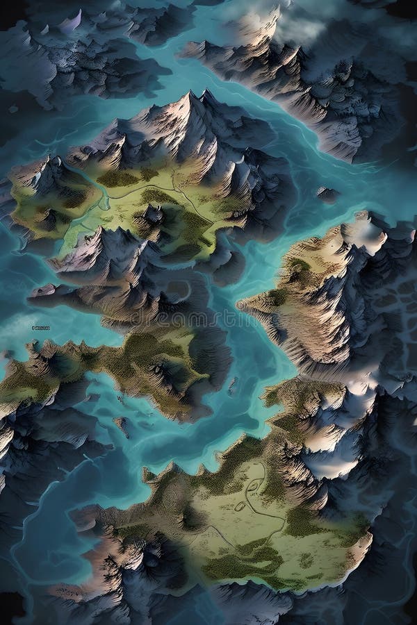 Illustration of a Map of a Fantasy World Universe Stock Illustration ...