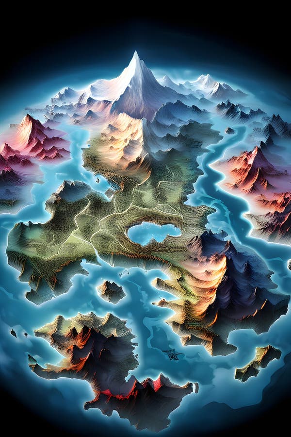 Illustration of a Map of a Fantasy World Universe Stock Illustration ...
