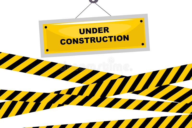 Illustration of a Warning Sign Featuring a Under Construction Shield ...