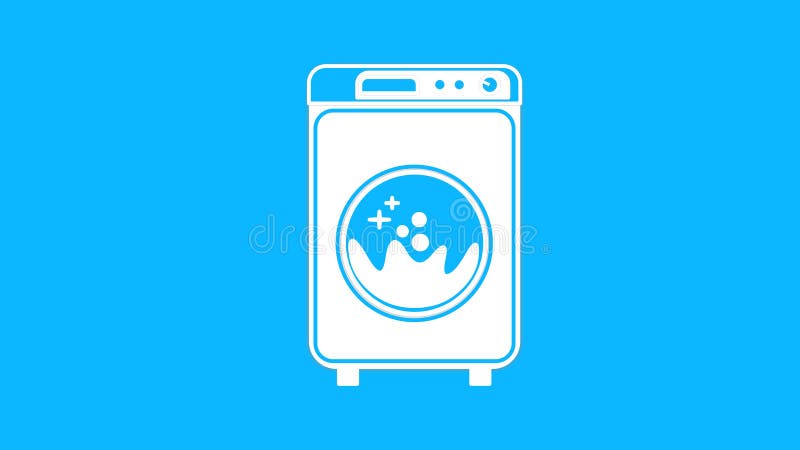 Illustration of Washing Machine and Blue Background Stock Illustration ...
