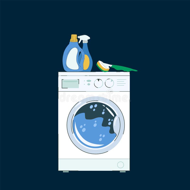 Illustration of a Washing Machine. a Picture for a Laundry Service with ...