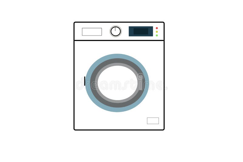 Illustration of Washing Machine with Simple Modern Control Panel Stock ...