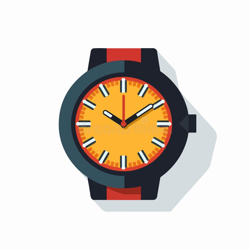 Illustration of a Watch with Band Stock Vector - Illustration of yellow ...