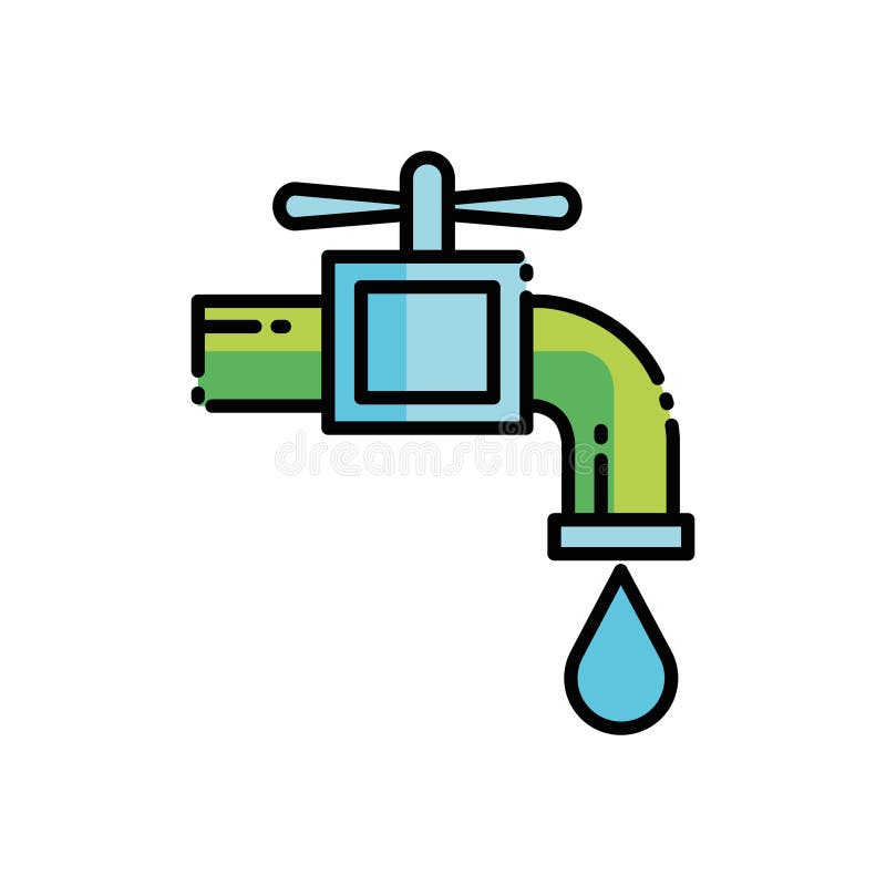 Illustration of a Water Faucet Stock Vector - Illustration of vector ...