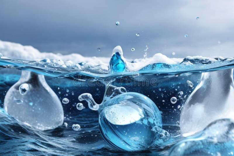 Illustration of Water, Frozen Water, Cold Theme, AI Generate Stock ...