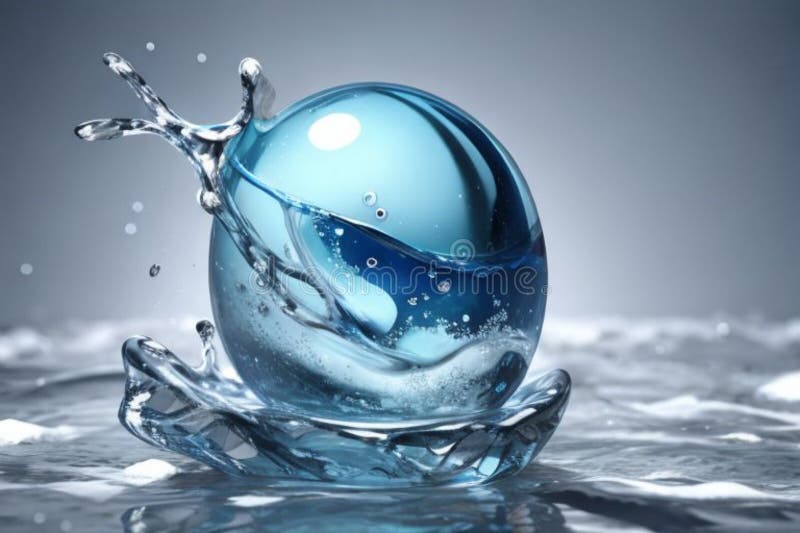 Illustration of Water, Frozen Water, Cold Theme, AI Generate Stock ...