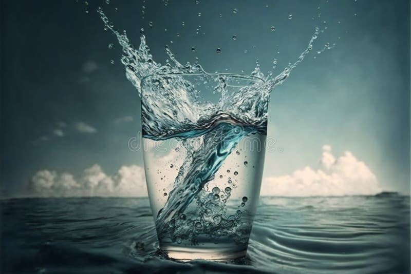 Water Glass, Creative Digital Illustration Painting Stock Illustration ...