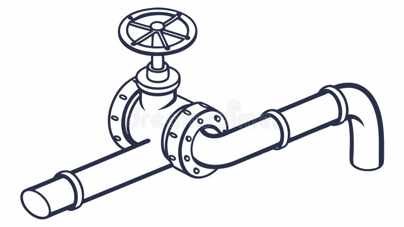 Water Pipe Valve Plumbing System Engineering, Vector Design Generative ...