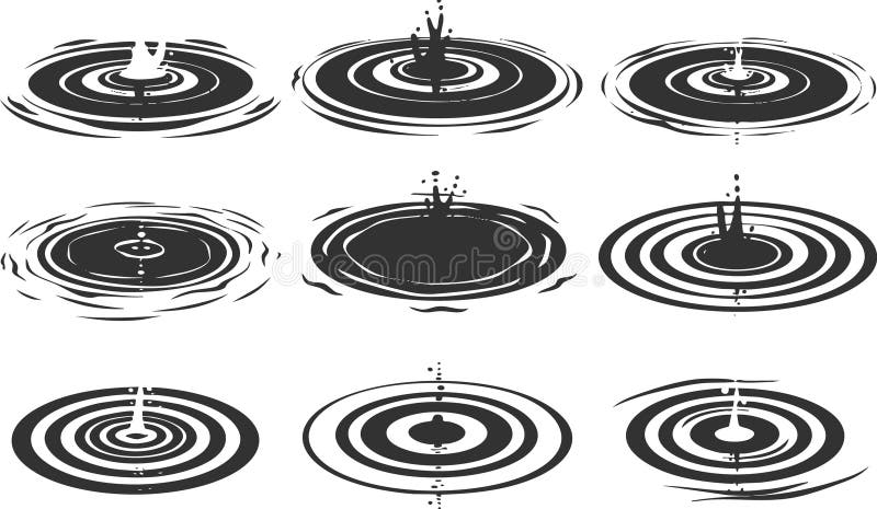 Illustration of Water Ripple Effects with Concentric Circles and ...