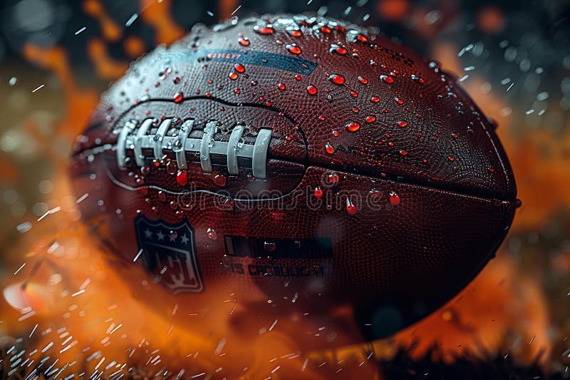 Water Splash and Fire on the Football, High Quality, High Resolution ...