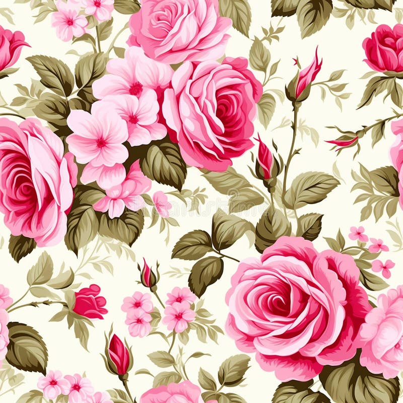 Illustration of Watercolored Seamless Roses Pattern Stock Illustration ...