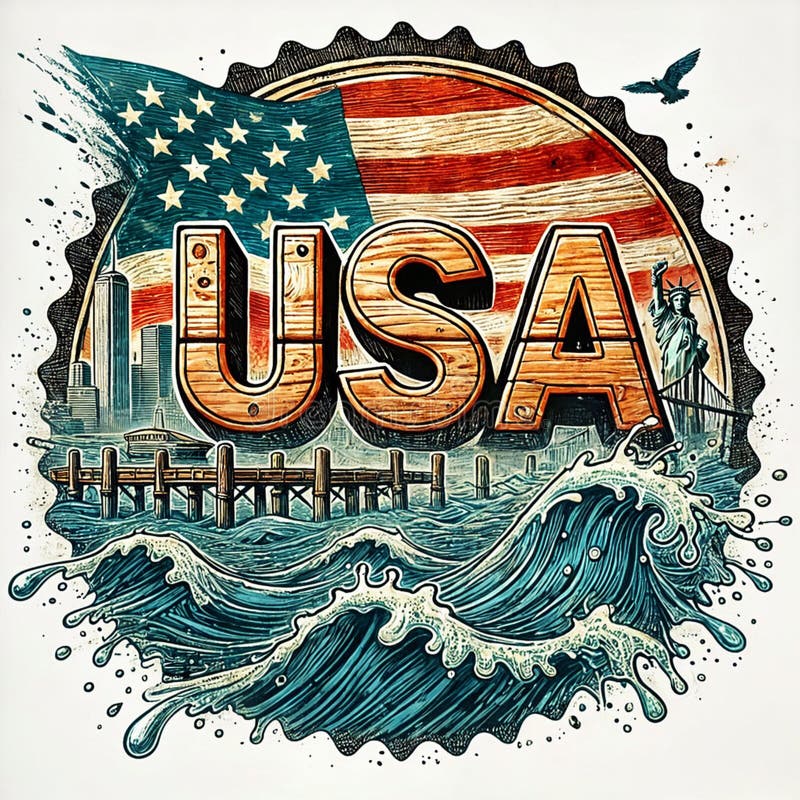 Illustration Watermark USA .Illustration Generated in AI Stock ...