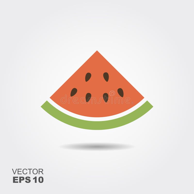Illustration of Melon Flat Icon with Shadow Stock Vector - Illustration ...