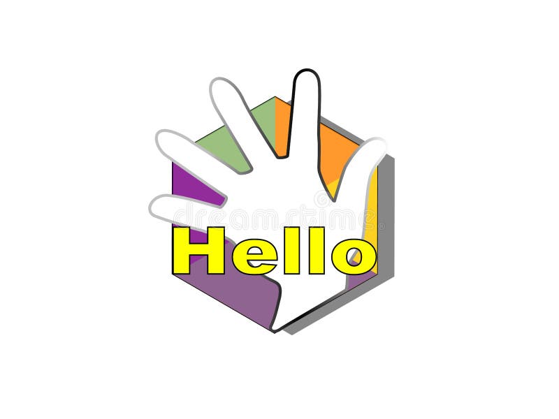 Illustration of a Wave of a Hand Saying Hello Stock Vector ...