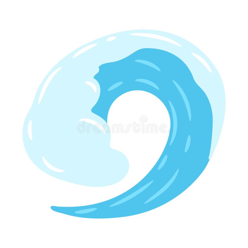 Illustration of Wave with Sea Foam. Ocean or Water Splash. Stock Vector ...