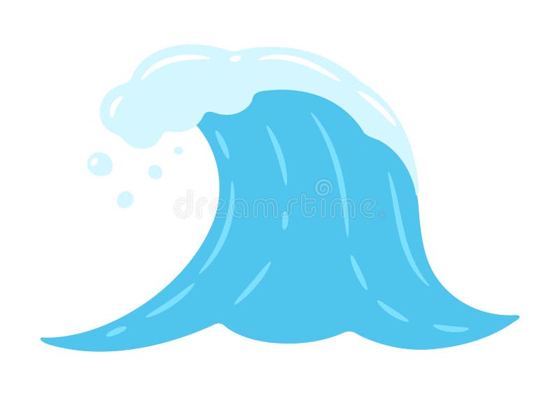 Illustration of Wave with Sea Foam. Ocean or Water Splash. Stock Vector ...