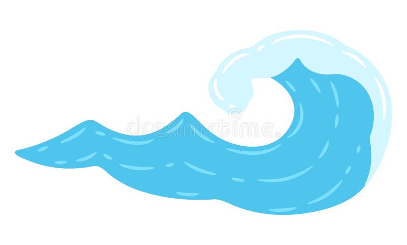 Illustration of Wave with Sea Foam. Ocean or Water Splash. Stock Vector ...