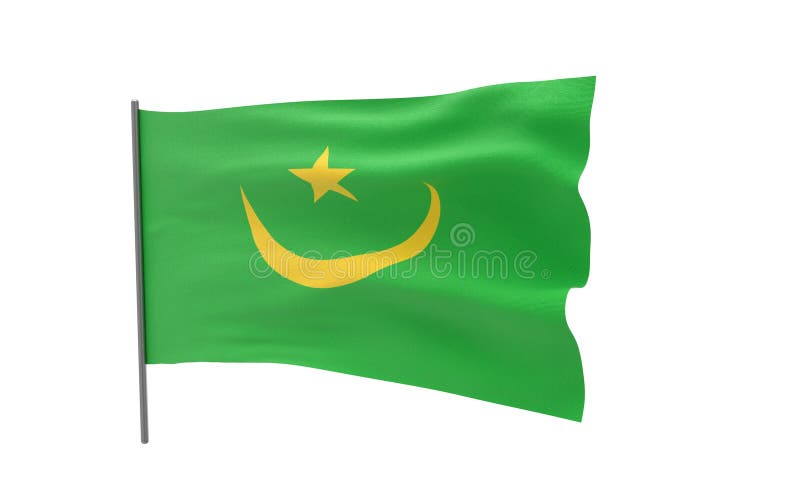 Flag Of Mauritania Stock Illustration Illustration Of Windy 5587293