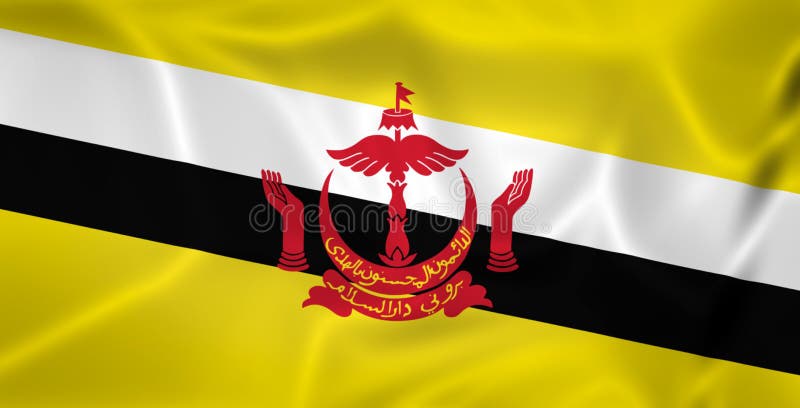 Illustration Waving State Flag of Brunei Stock Illustration ...