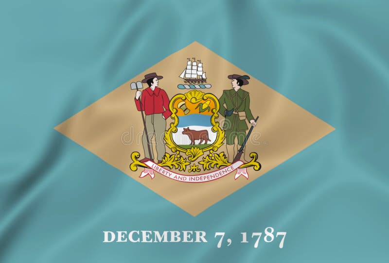 Illustration Waving State Flag of Delaware Stock Illustration ...