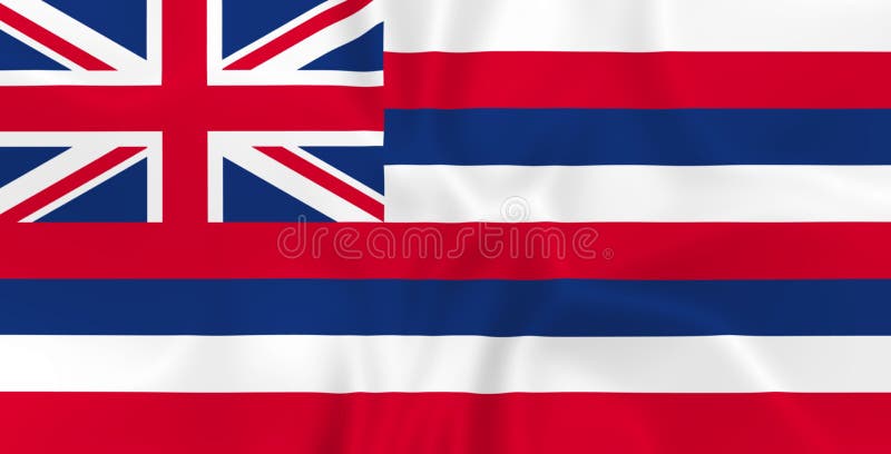 Illustration Waving State Flag of Hawaii Stock Illustration ...