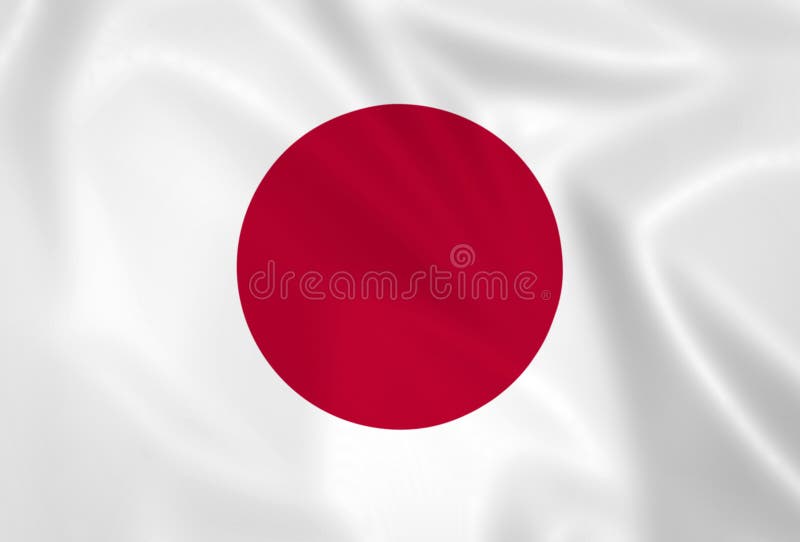 Illustration Waving State Flag of Japan Stock Illustration ...