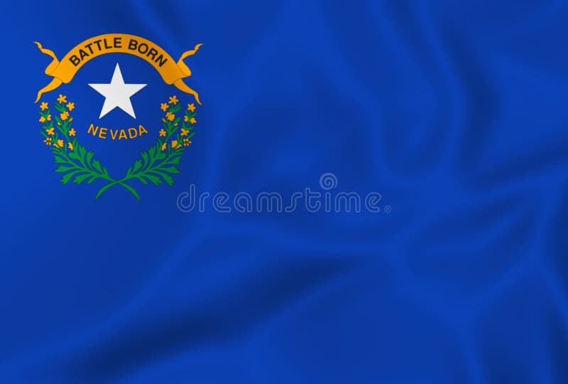 Illustration Waving State Flag of Nevada Stock Illustration ...