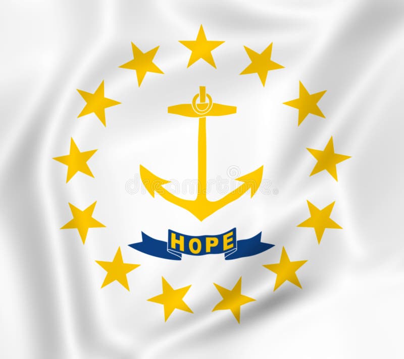 Illustration Waving State Flag of Rhode Island Stock Illustration ...