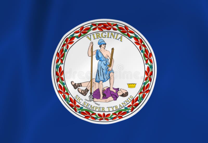 Illustration Waving State Flag of Virginia Stock Illustration ...