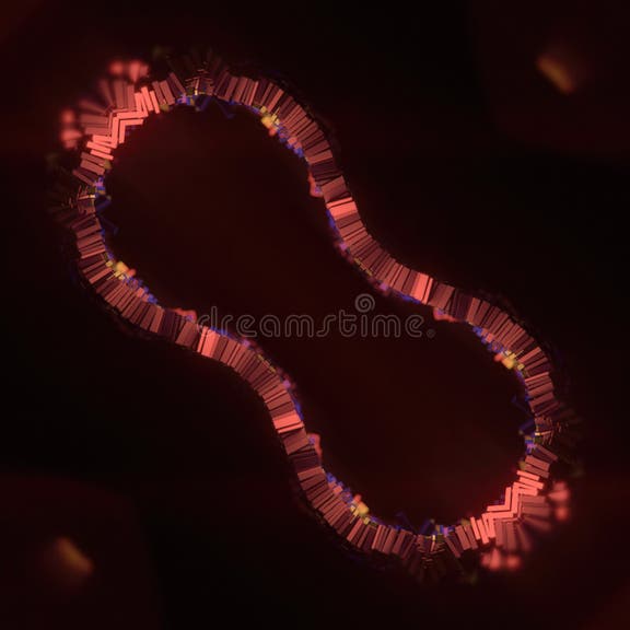 Illustration with Wavy Figure Composed of Shiny Metallic Rectangles. 3d ...