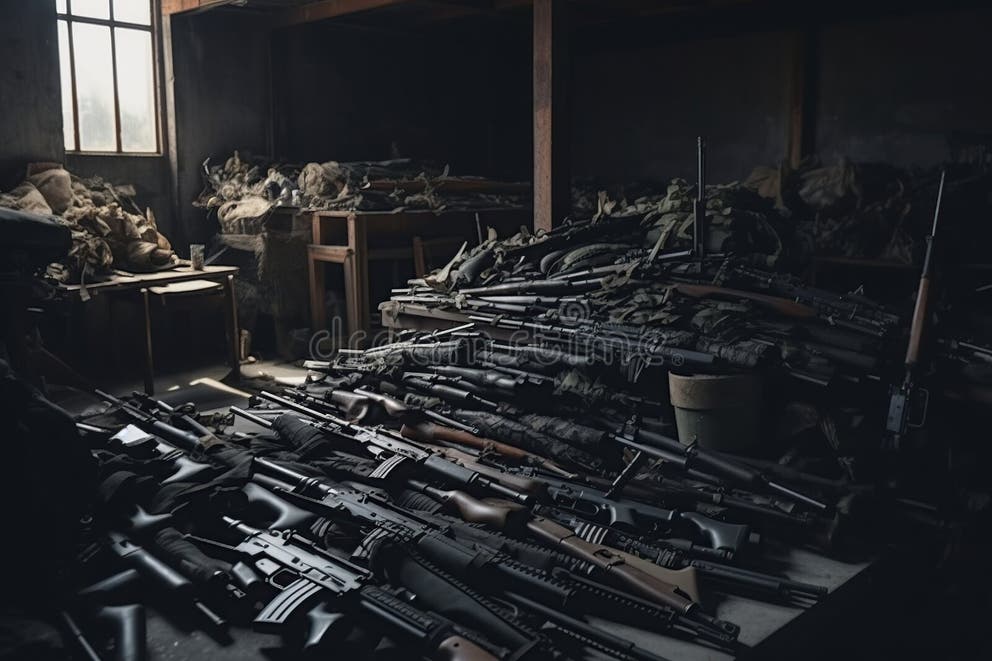 Illustration, Weapon Store Stack, Generative Ai Stock Illustration ...