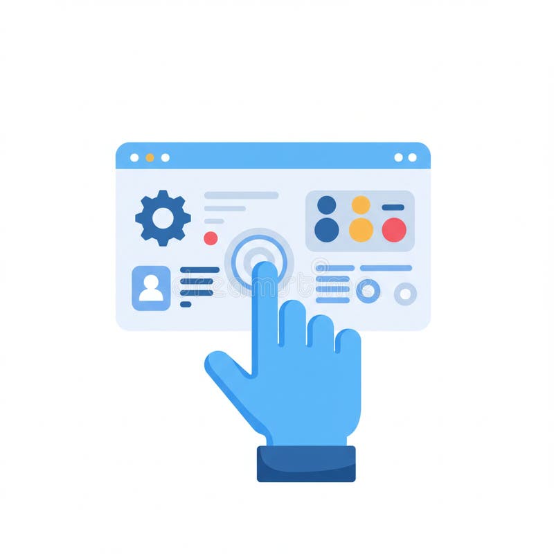 Illustration of a Web Interface Depicting a User Control Panel ...
