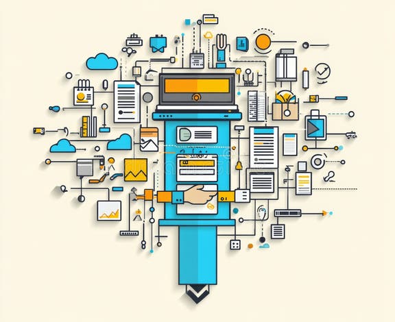 Illustration of Website Design or Mobile Application Design ...