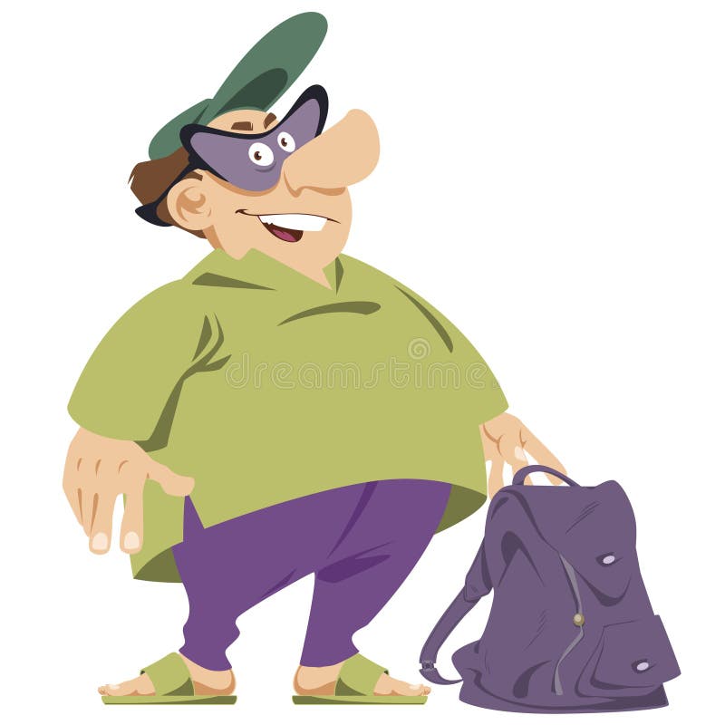 Cartoon Funny Running Man. Vector. Stock Illustration Stock Vector ...