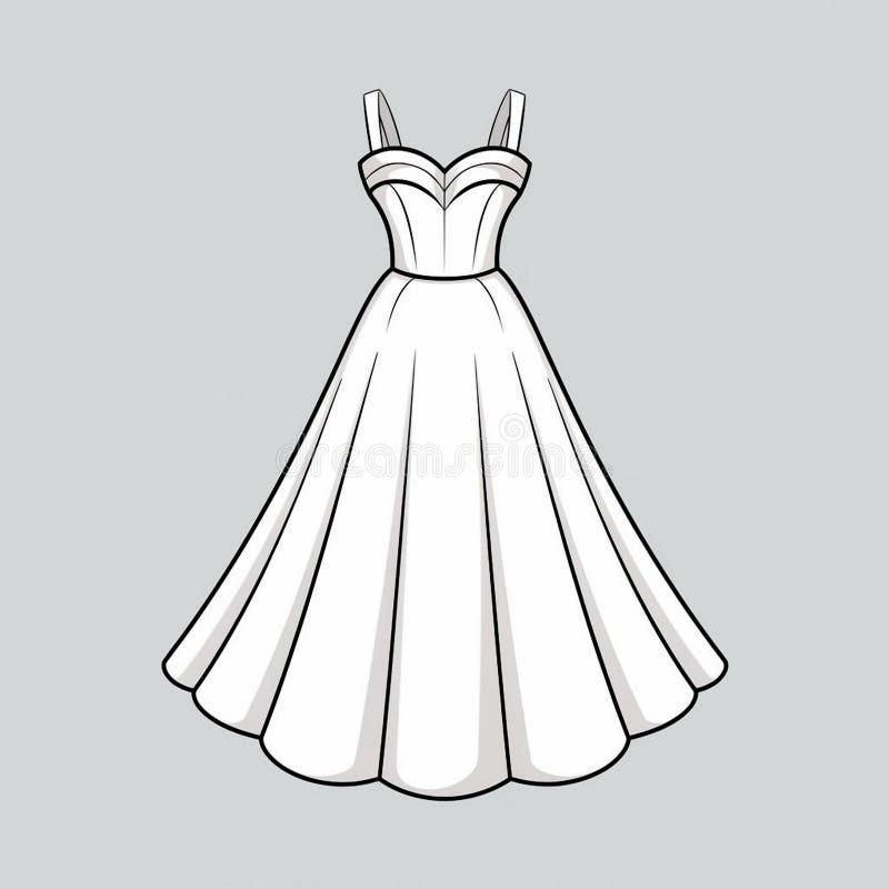 Illustration of a Wedding Dress, Put on a Dummy in the Studio Stock ...