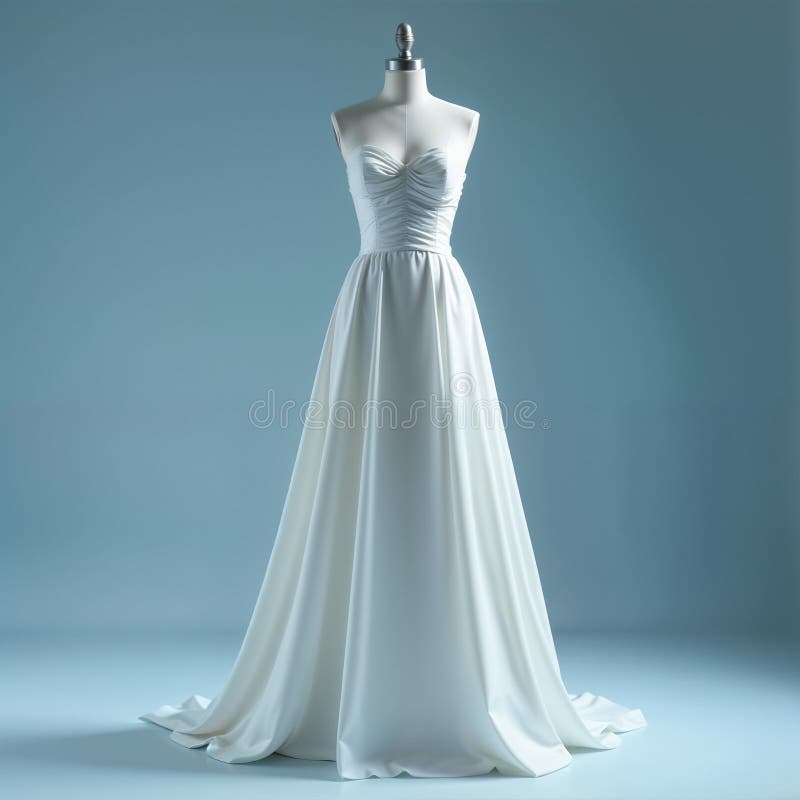 Illustration of a Wedding Dress, Put on a Dummy in the Studio Stock ...