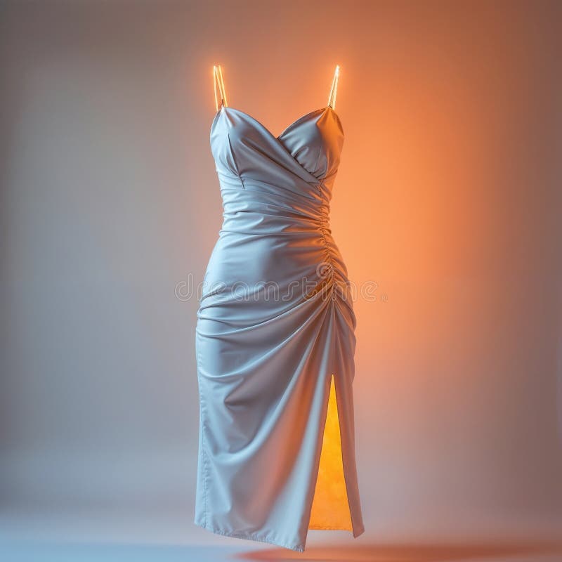 Illustration of a Wedding Dress, Put on a Dummy in the Studio Stock ...