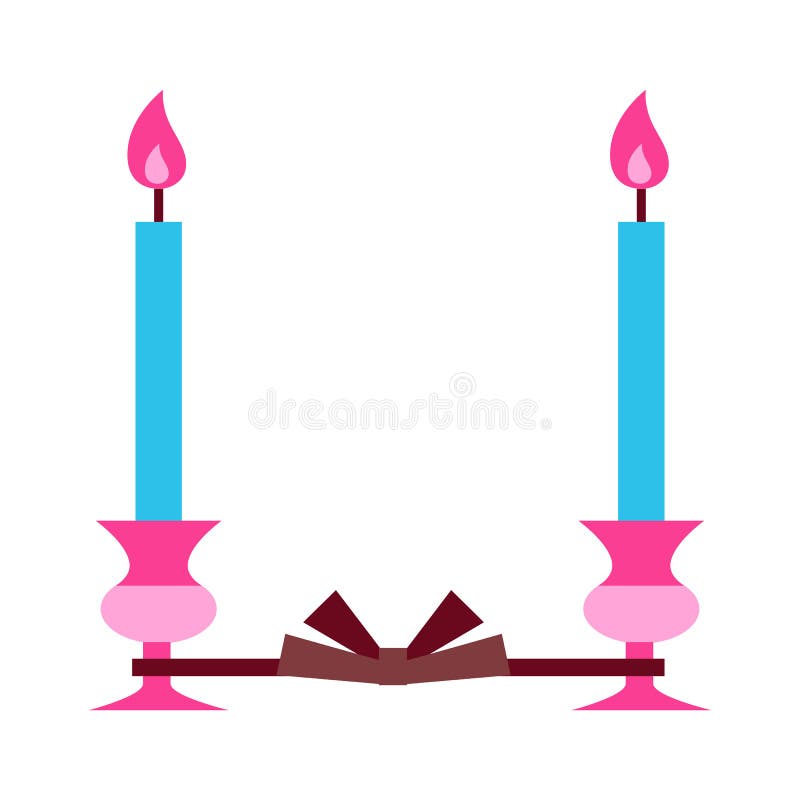 Illustration of Wedding Pair of Candles. Stock Vector - Illustration of ...