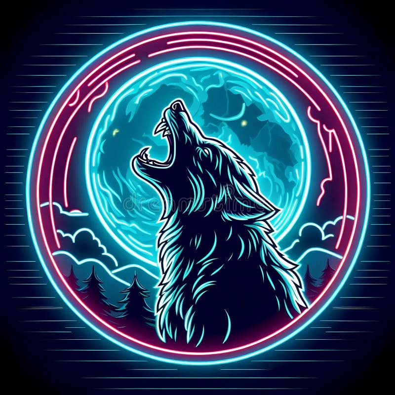Illustration of a Werewolf in the Full Moon Stock Illustration ...